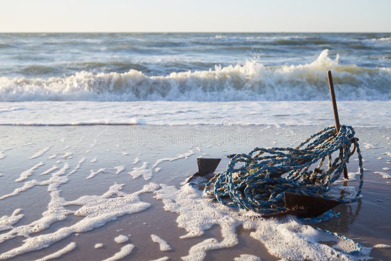 Sea Anchor in the Water on the Seashore Stock Image - Image of marine ...