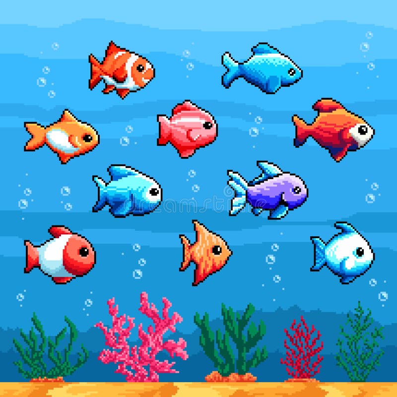 Aquarium Tropical Fish Set Vector Illustration Stock Vector ...