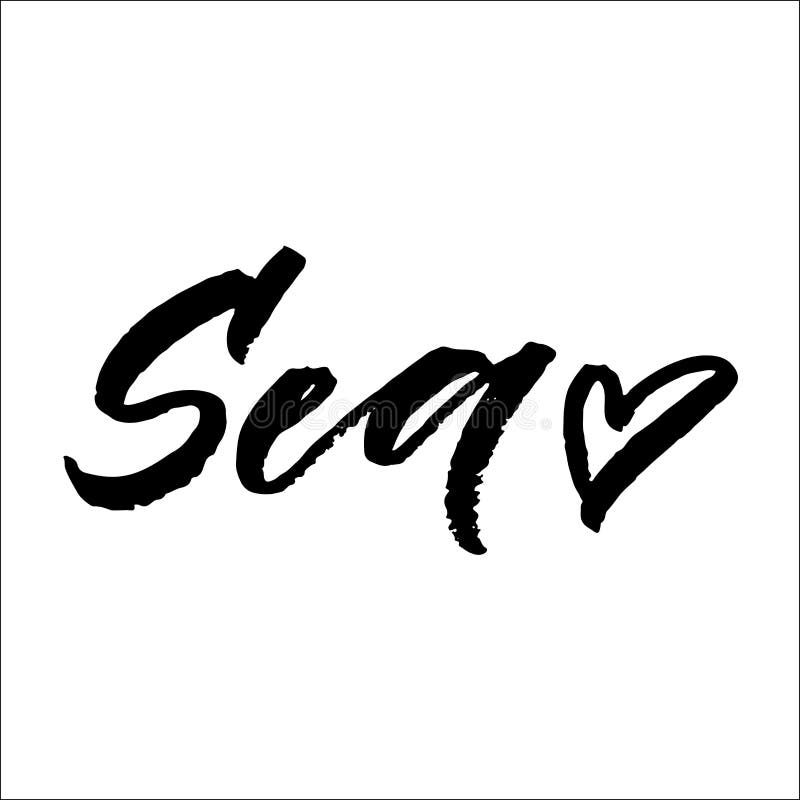 Sea Artistic Lettering with Heart. Vector Illustration Stock Vector ...