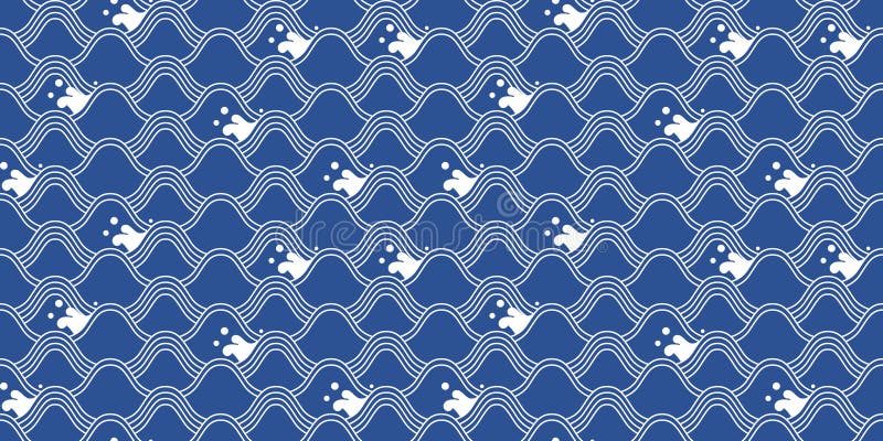 Sea Asian Wave Pattern, Seamless Vector. Stock Vector - Illustration of ...