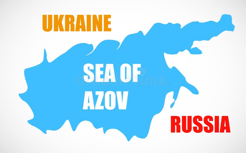 Sea of Azov. Map Boundaries Sea of Azov with Other Countries Stock ...