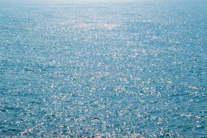 Blue Ocean. Sun Glare on the Water. Marine Background Stock Image ...
