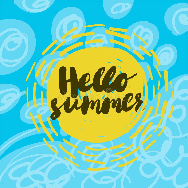 Sea Background with Hello Summer. Vector Illustration Stock Vector ...