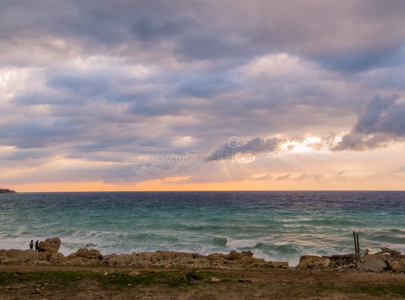 Sea in Batroun, Lebanon stock photo. Image of mystical - 139188430