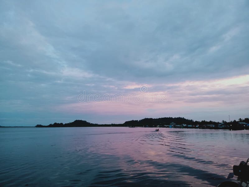 Sea in Batu Ampar District stock image. Image of dawn - 234773095