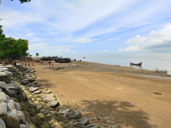 Sea beach in bashkhali stock photo. Image of horizon - 219747256