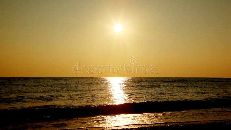 Sea, Beach and Evening Sunset with Its Reflection Stock Video - Video ...