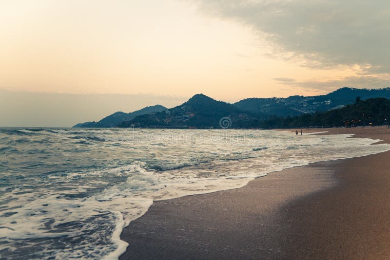 Sea and Beach in the Evening ,Sea View and Evening Stock Photo - Image ...