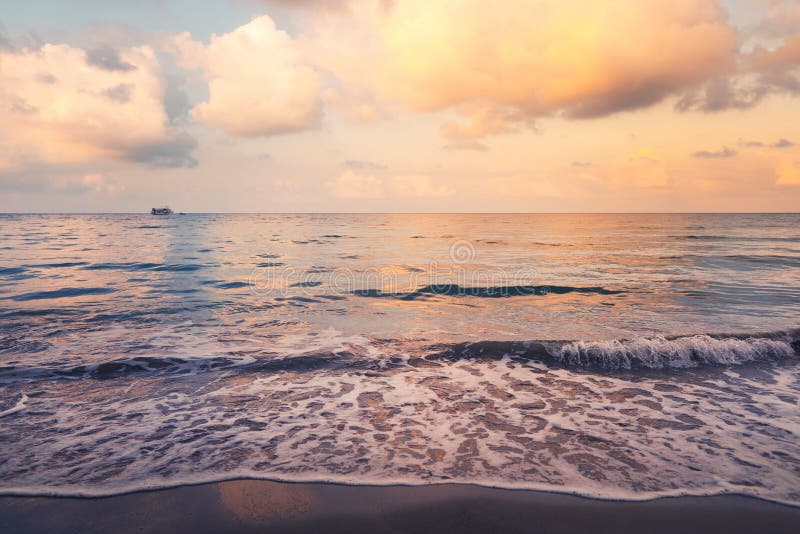 Sea and Beach in the Evening ,Sea View and Evening Stock Photo - Image ...