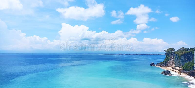 Sea Beach Hills Bali Blue Ocean Stock Image - Image of blue, bali ...