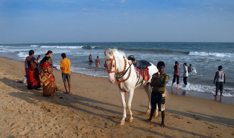 Sea Beach at Orissa editorial stock photo. Image of shadow - 27830028