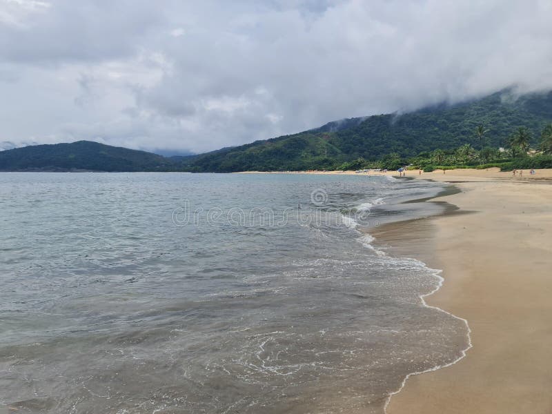 Sea Beach Wave Mountain Cloudy Day ONDA PRAIA Stock Photo - Image of ...