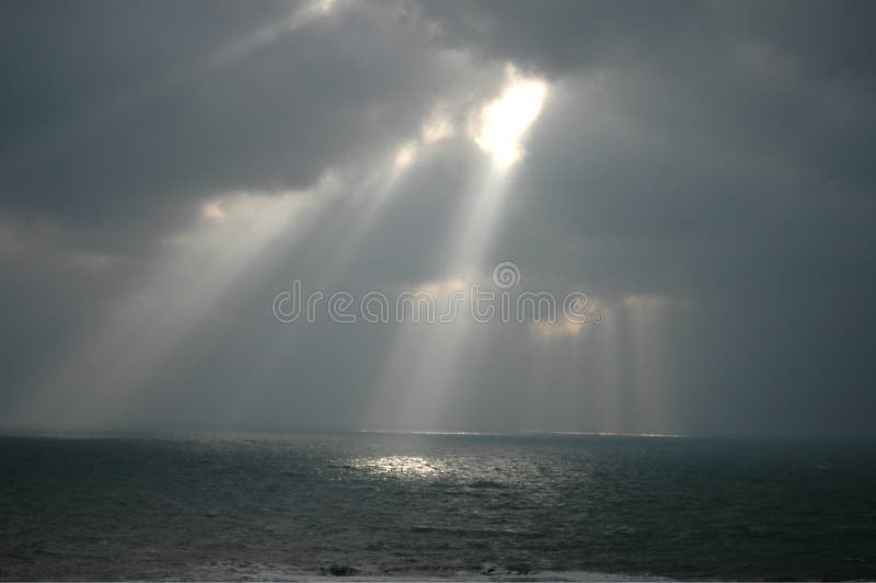 Sea Beams stock image. Image of shaft, brighten, sunshine - 86610787
