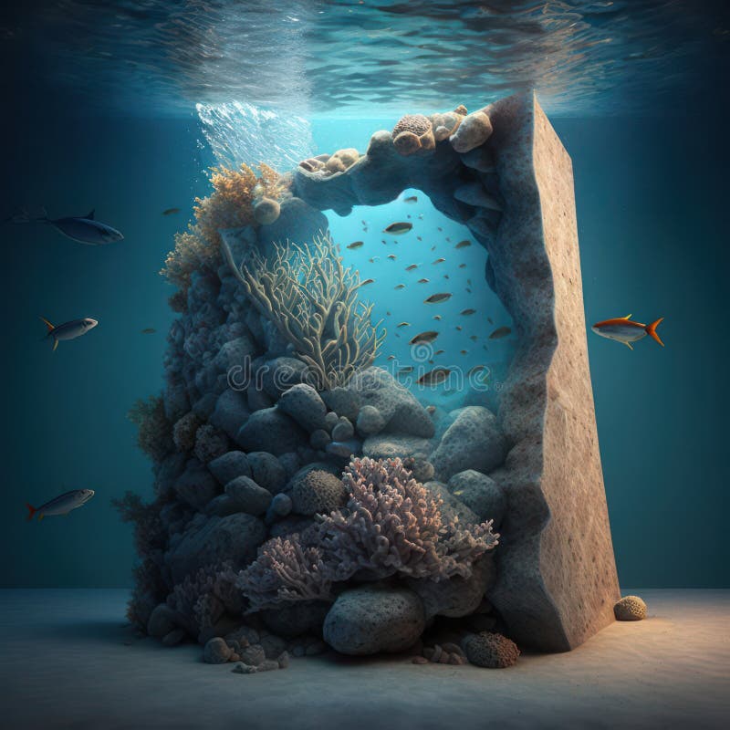 Sea Bed Rock Podium, Create a Stunning Backdrop for Your Product AI ...