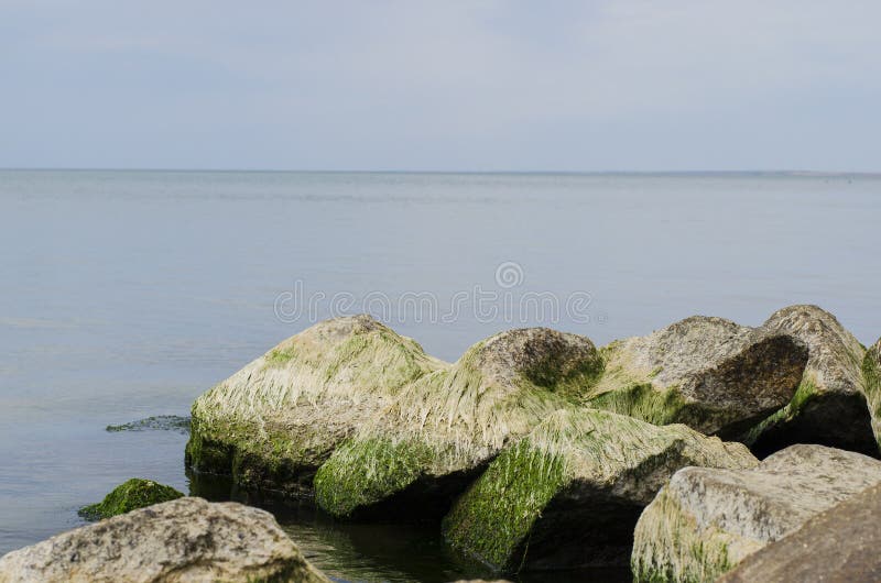 The Sea with Big Rocks on the Shore Stock Photo - Image of splash ...