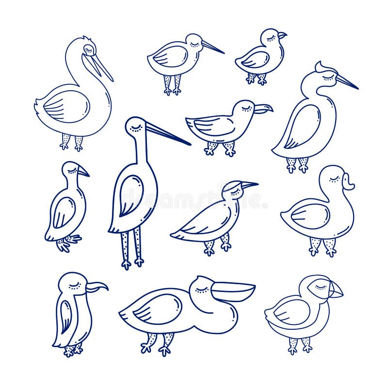 Sea bird illustration. stock vector. Illustration of clipart - 131018781