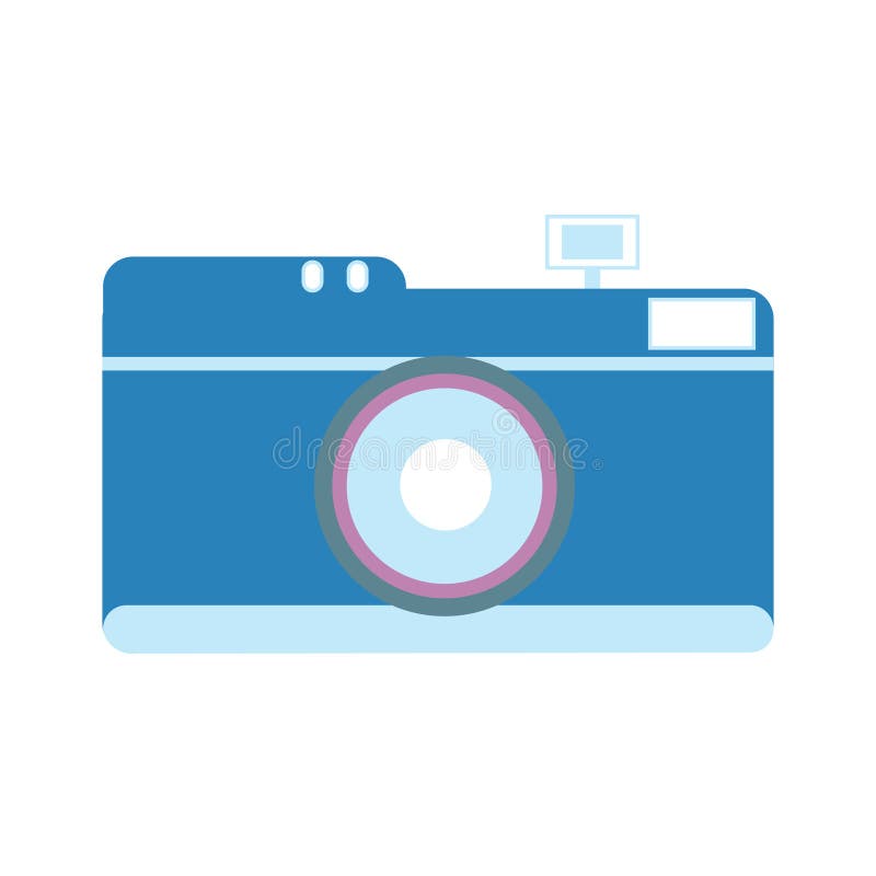 A Sea Blue Hand Held Camera on White Stock Vector - Illustration of ...