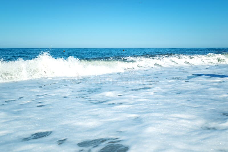 Sea, Sea Blue Wave with Foam. Feeling Calm, Cool, Relaxing Stock Photo ...