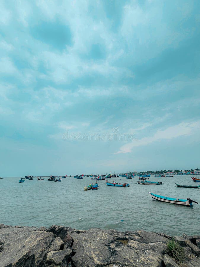 Sea Boots Sky Blue Boots Full on the Sea Stock Photo - Image of boating ...