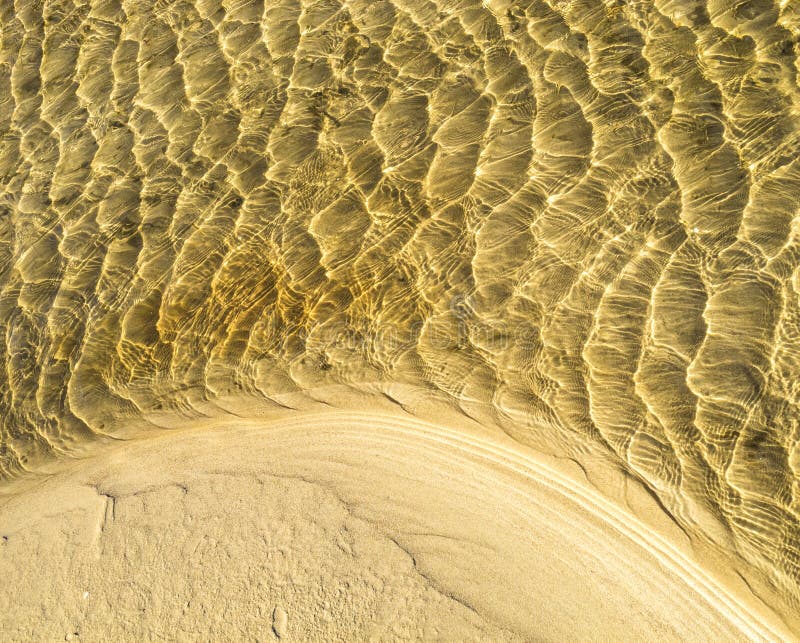 Sea Bottom Texture, Yellow Sand Waves in Shallow Water. Stock Photo ...