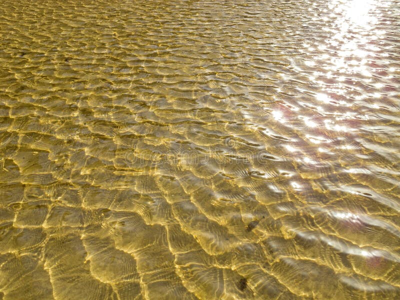 Sea Bottom Texture, Yellow Sand Waves in Shallow Water. Stock Image ...