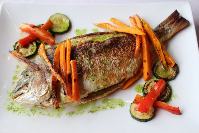 Sea Bream stock photo. Image of olive, lunch, roasted - 31328170