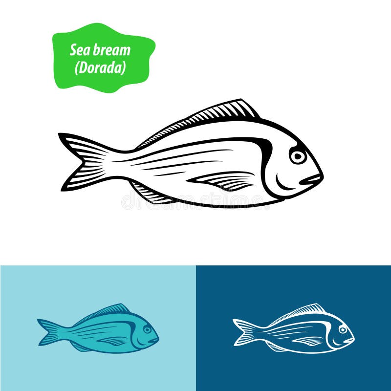 Sea bream silhouette stock vector. Illustration of freshness - 104005129