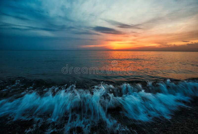 Sea breeze at sunset stock photo. Image of clouds, nature - 90900878