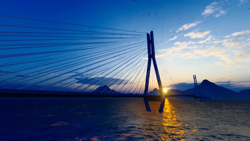 Sea Bridge Traffic Flow Shuttle Stock Footage - Video of industrial ...