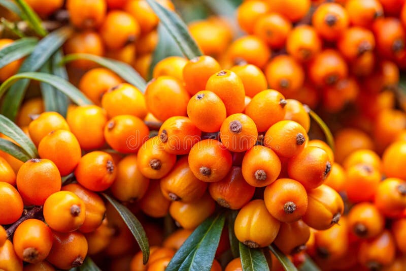 Sea Buck Thorn Berries. Generated Using AI. Stock Illustration ...