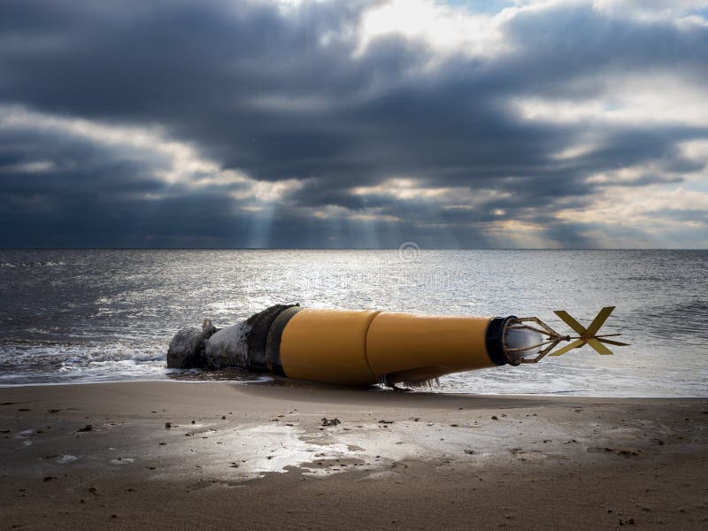 Sea Buoy Washed Ashore after a Storm Stock Image - Image of coast ...