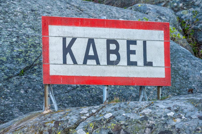 Sea Cable Warning Sign by the Sea.. Stock Image - Image of vacation ...