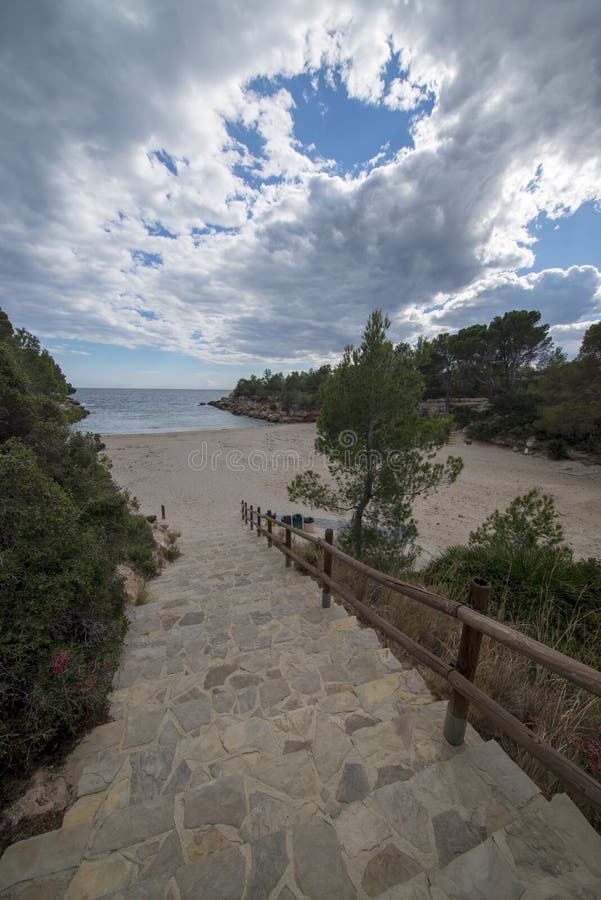 The Sea in Calafat on the Darted Coast of Tarragona Stock Image - Image ...