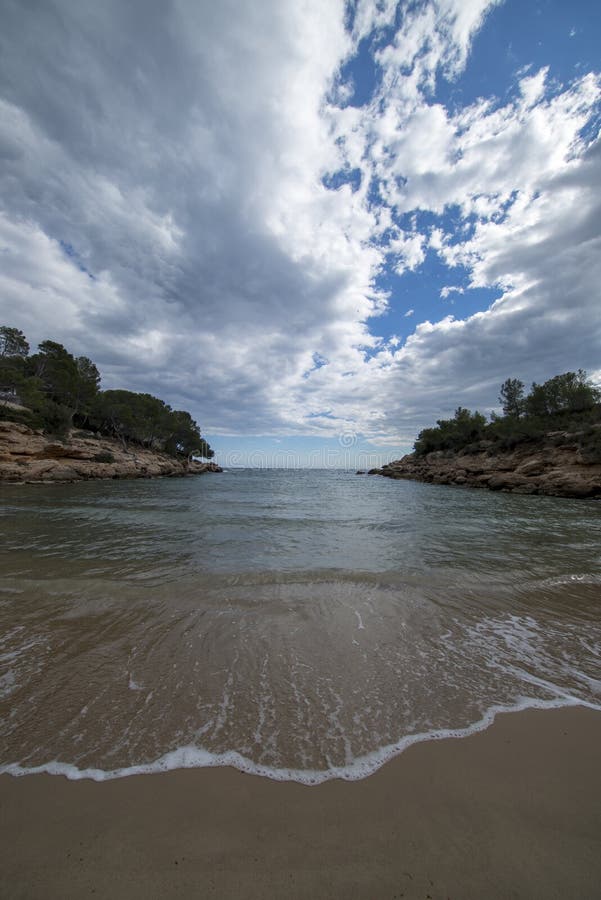 The Sea in Calafat on the Darted Coast of Tarragona Stock Image - Image ...