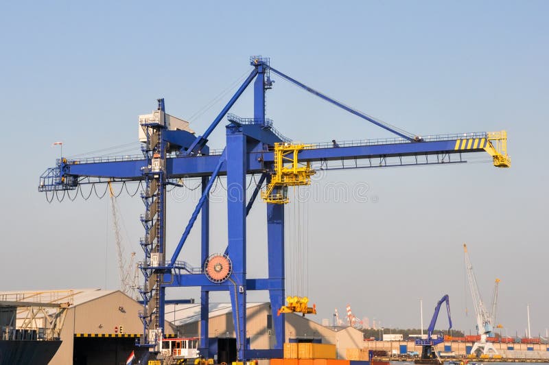 Sea Cargo Port Large Cranes Stock Image - Image of container, loading ...