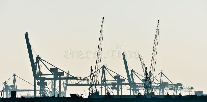The sea cargo port skyline stock photo. Image of cargo - 61857226