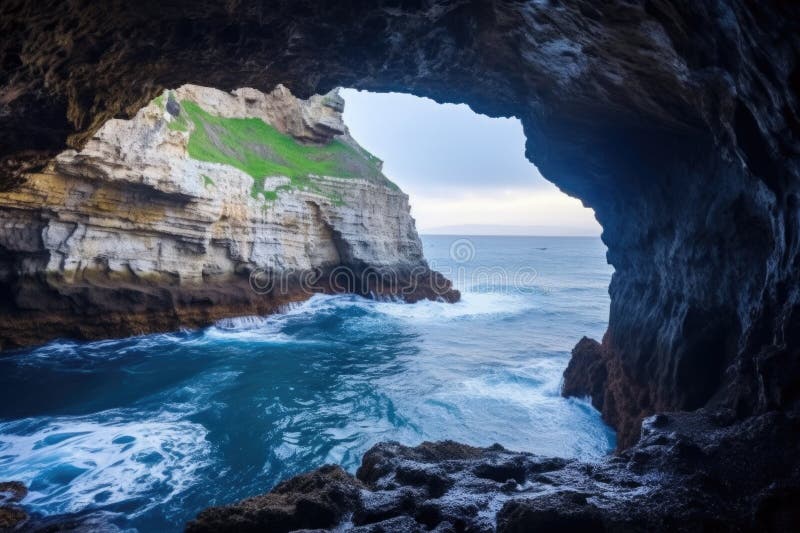 A Sea Cave Formed within a Sea Cliff Stock Photo - Image of marine ...