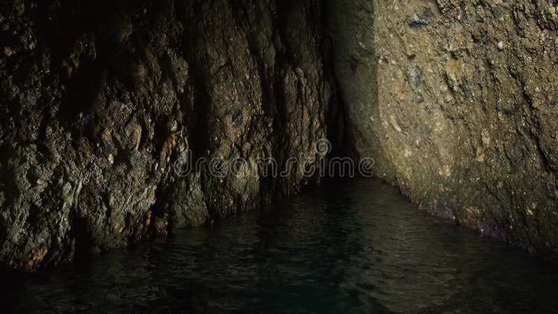 Sea cave interior. stock footage. Video of interior - 253194312