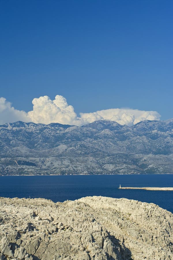 Sea Channel in Croatia Under Mountain Stock Image - Image of conifers ...