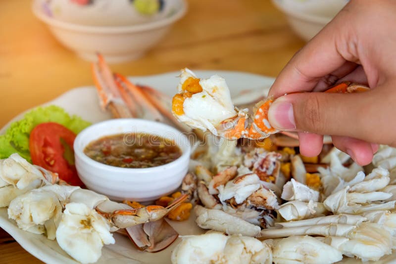 Sea Claws Hands are Chili Sauce. Stock Image - Image of seafood, thai ...