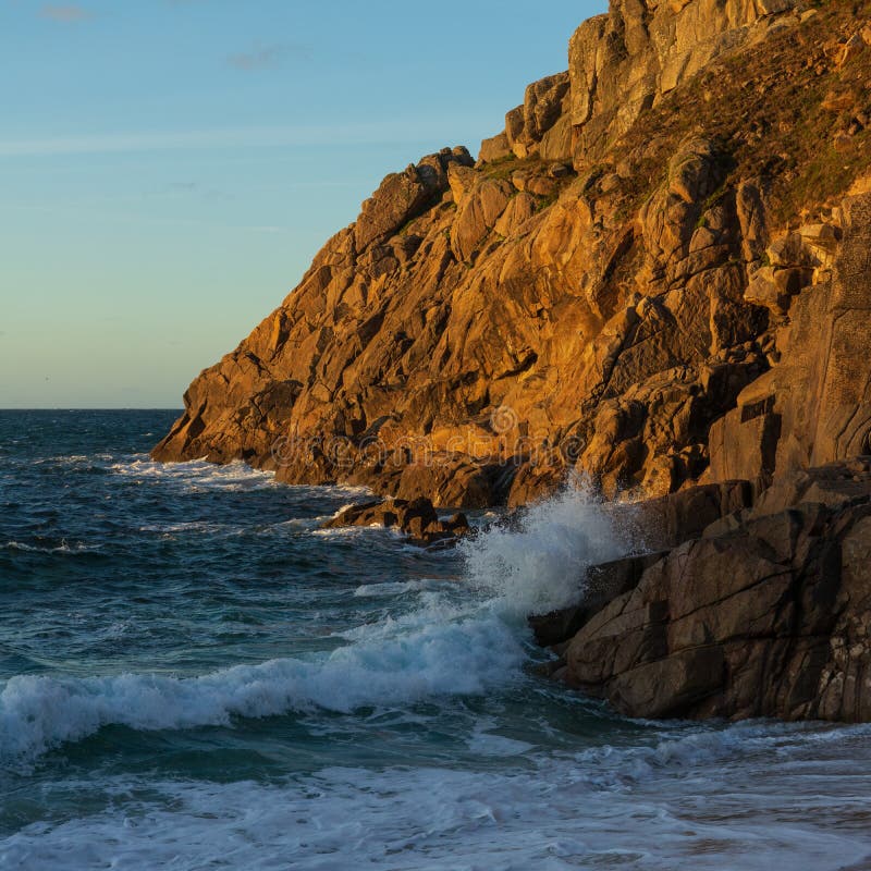 Sea Cliff in Sunlight stock image. Image of natural - 256705007