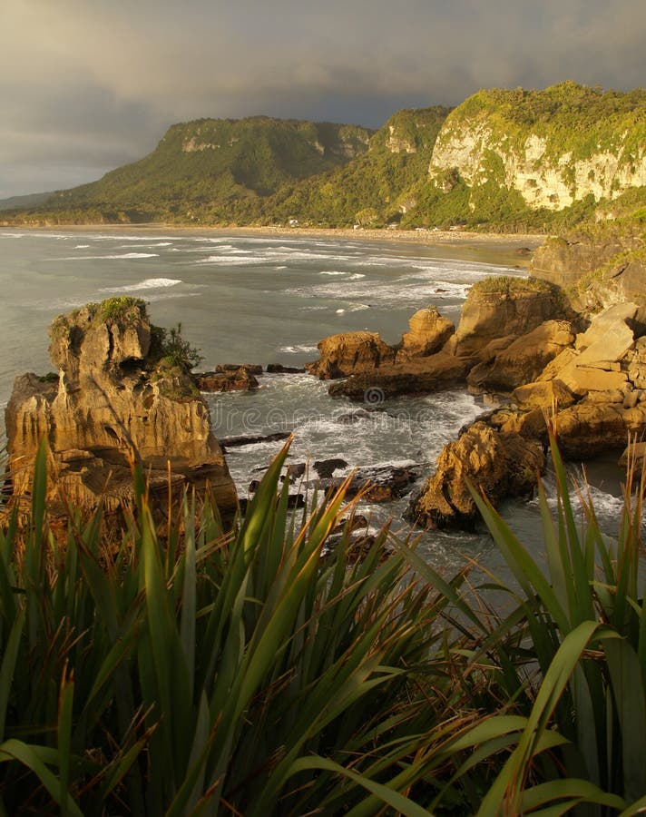 Punakaiki Beach, West Coast, New Zealand Stock Photo - Image of visit ...