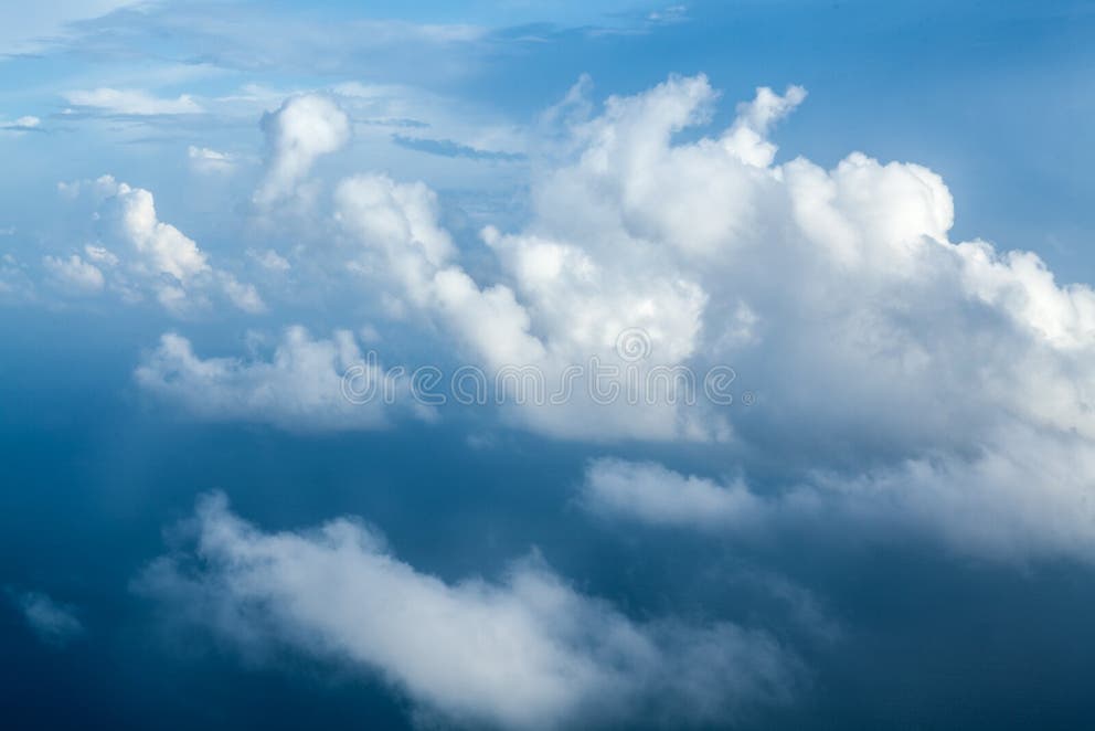 Unpredictable Sea of Clouds of Different Shapes in the Sky Stock Image ...