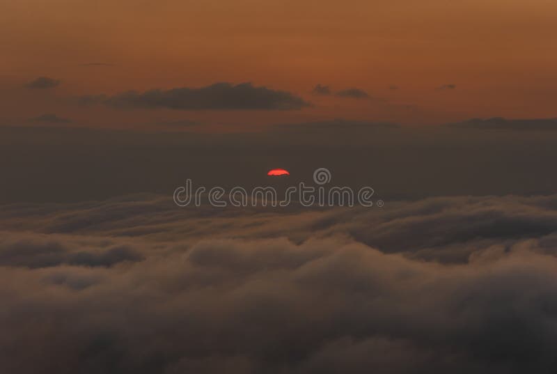 Sea of Clouds Under Sunset. Nature Background Stock Image - Image of ...