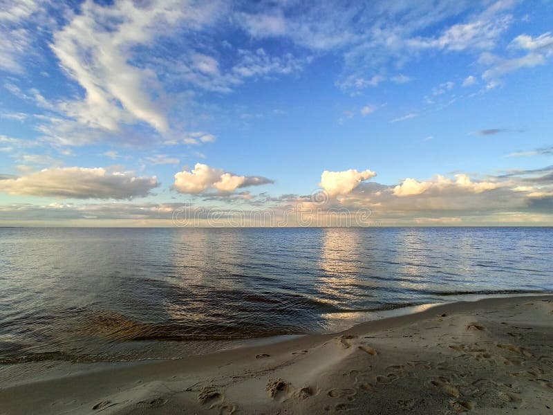 Sea in Cloudy Weather before Rain Stock Image - Image of sunset, blue ...