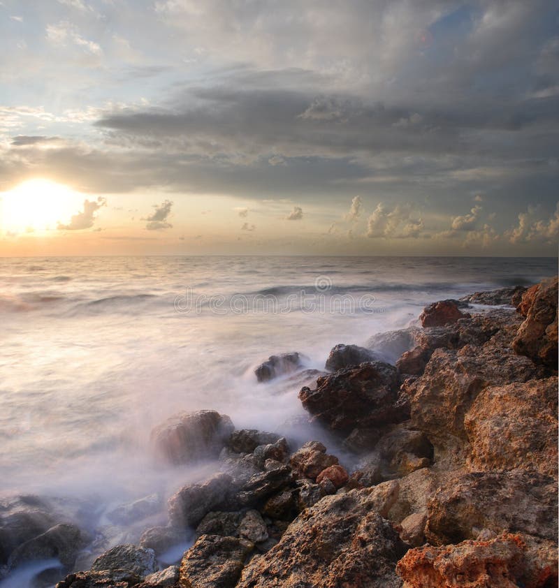 Sea coast stock image. Image of ocean, twilight, evening - 17718645