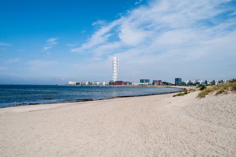 Sea Coast and Beach in Malmo, Sweden Editorial Stock Image - Image of ...
