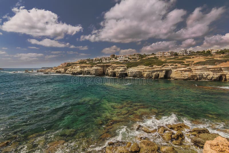Sea coast. Cyprus. Pathos. stock photo. Image of coastline - 42418386