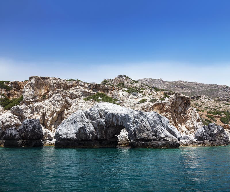 The Sea Coast of the Island of Crete Stock Image - Image of turquoise ...