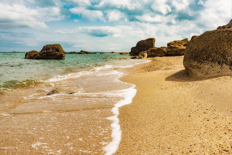 Empty beach stock photo. Image of horizon, beautiful - 68866982